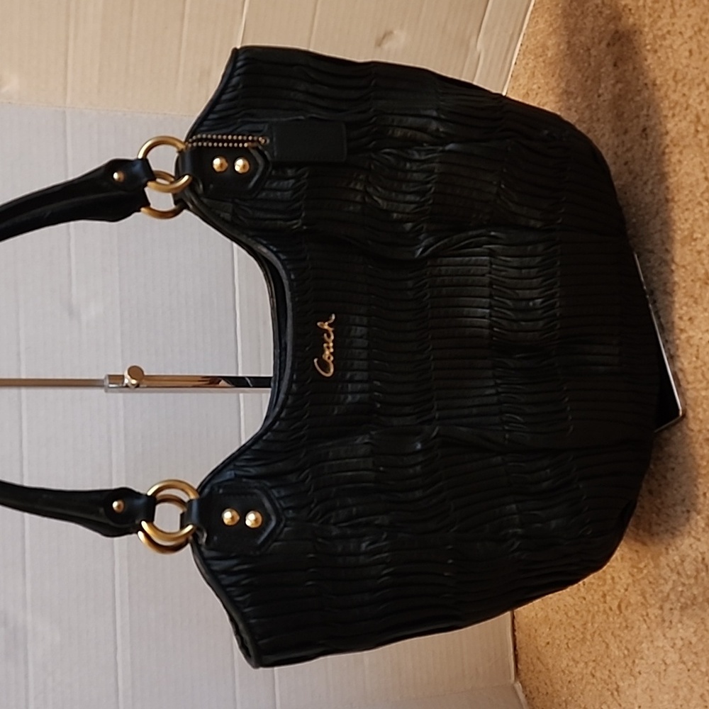 Coach Ashley Gathered Leather Hobo Bag - Gem